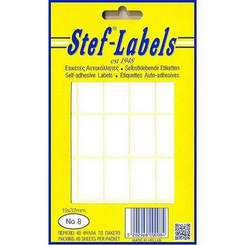 Stef Labels Αυτοκόλλητες Ετικέτες σε Λευκό Χρώμα 19x32mm Νο 8 ...