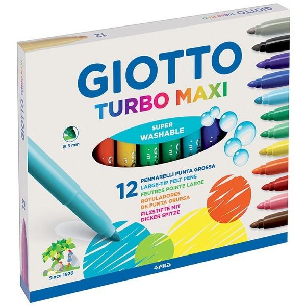 FILA GIOTTO TURBO MAXI ΜΑΡΚΑΔΟΡΟΙ ΧΟΝΤΡΟΙ 12 Χρώματα | Βιβλιόκοσμος